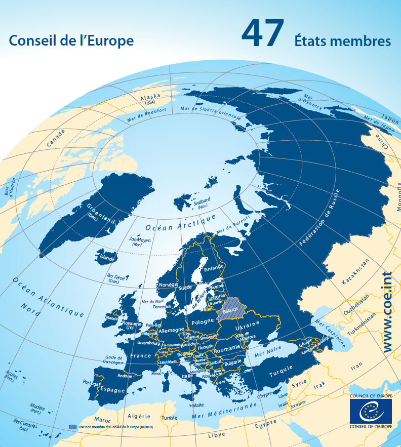 Cartes et drapeaux : Les 46 Etats membres du Conseil de l’Europe ...